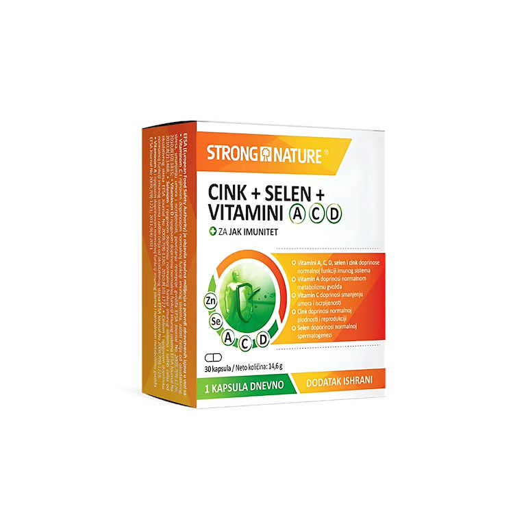 STRONG NATURE® Cink+Selen+Vitamini A C D 30 Kapsula