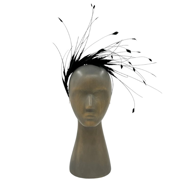 BLACK FEATHER FASCINATOR