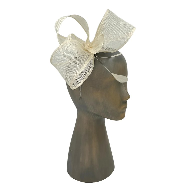 WHITE FASCINATOR