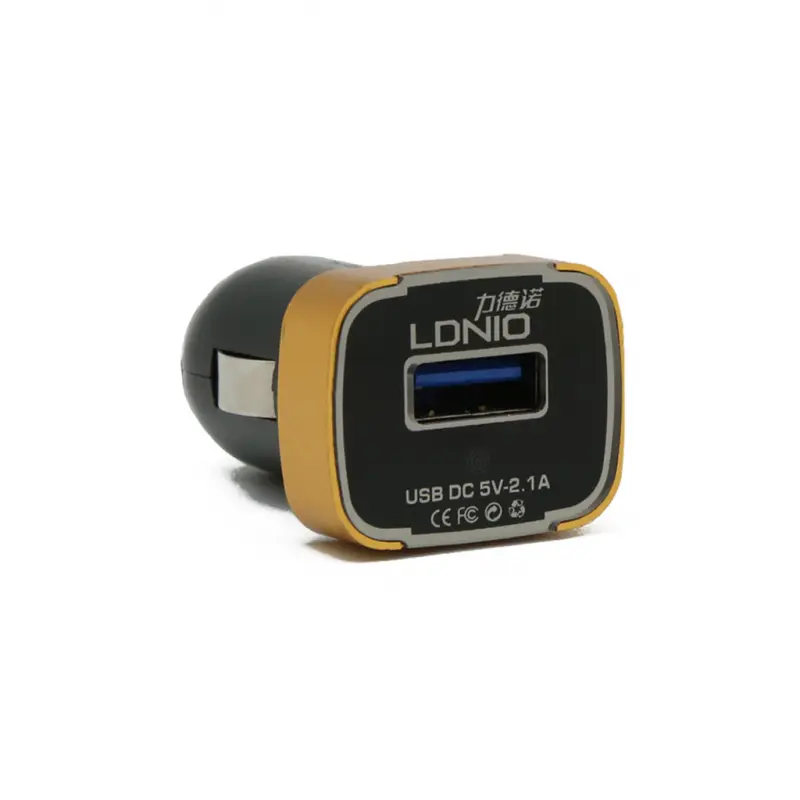 LDNIO Auto punjač DL-C22 dual USB 2.1A sa iPhone lightning kablom beli