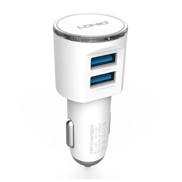 LDNIO Auto punjač Dl-C29 Dual USB 3.4A + Micro USB Kabl, Beli