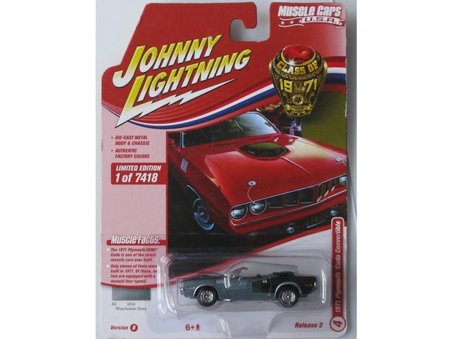 1:64 johnny lightning plymouth cuda `71 convertible