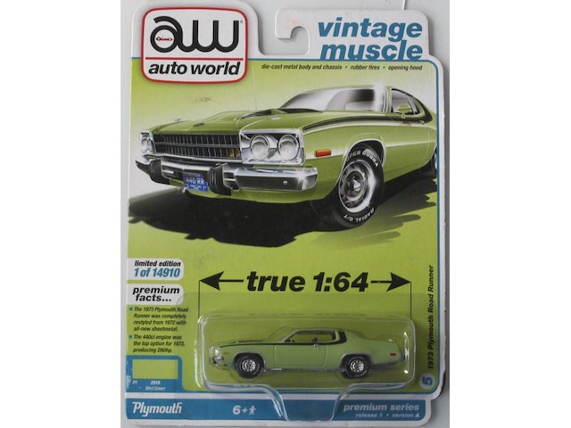 1:64 auto world plymouth road runner `73