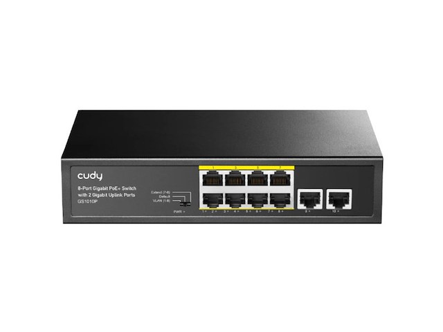 Cudy GS1010PS2 8-Port Gigabit PoE+ Switch with 2 Gigabit Uplink ports and 2 Gigabit SFP slot 120W