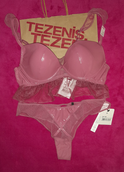 Tezenis prljavo roze lateks cipka 80B/M NOVO!