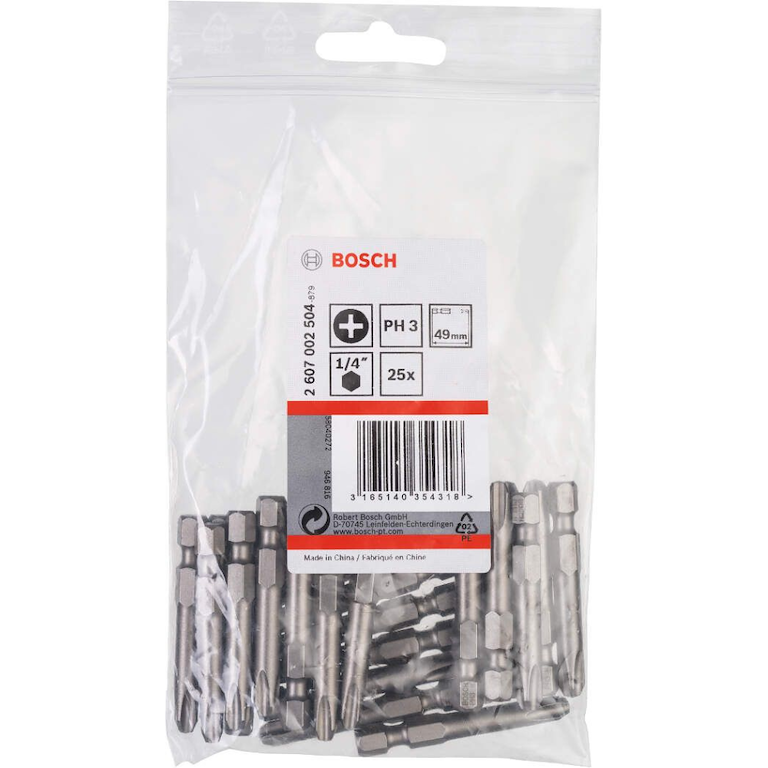 Bosch – Bit odvrtača ekstra-tvrdi PH 3, 49 mm, 25 kom. – 2607002504