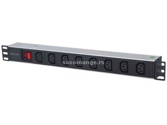 19" 1U Rackmount 8-output C13 Power Distribution Unit, 2m