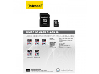 (Intenso) Micro SD Kartica 4GB Class 10 (SDHC &amp; SDXC) sa adapterom - SDHCmicro+ad-4GB/Class10