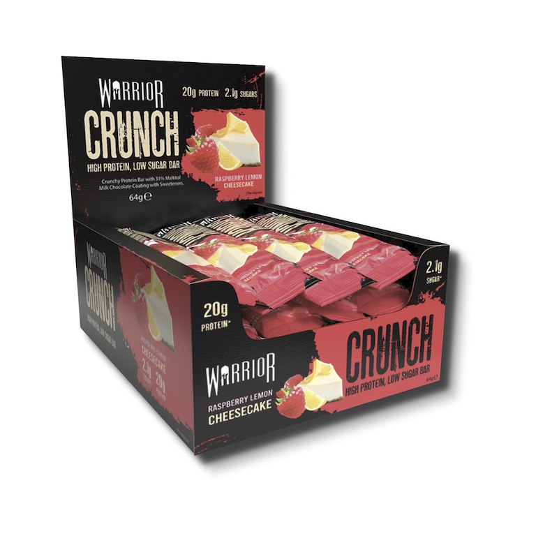 Warrior CRUNCH Protein Bar 64 gr. (čizkejk od maline I limuna)