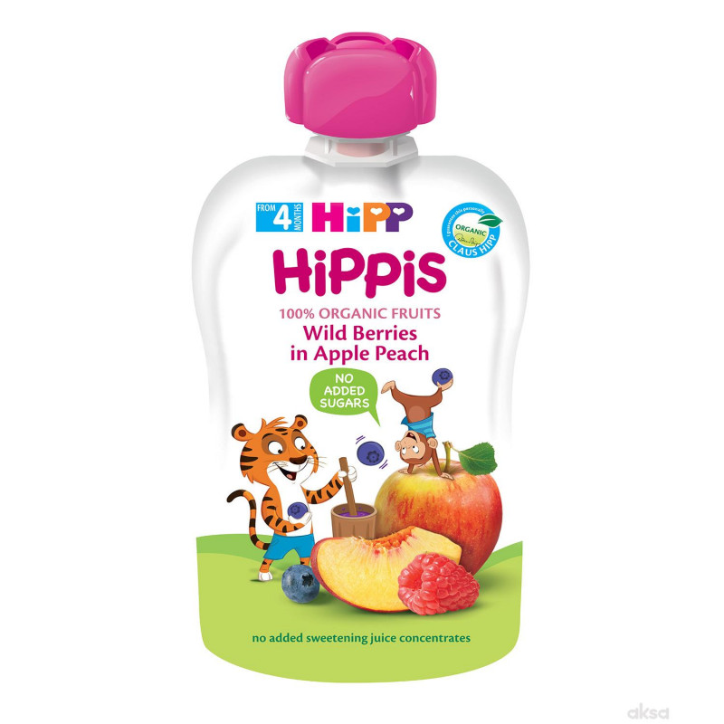 HIPP Bio voćna zabava jabuka, breskva i šumsko voće 100g