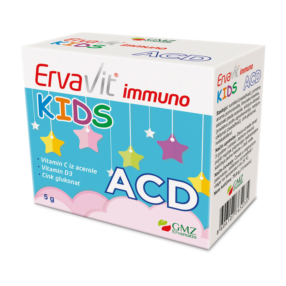 Ervavit immuno ACD KIDS kesice 15 kesica