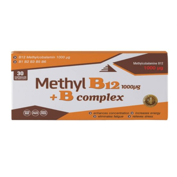 Methyl-B12 1000mcg+B-complex 30 kapsula