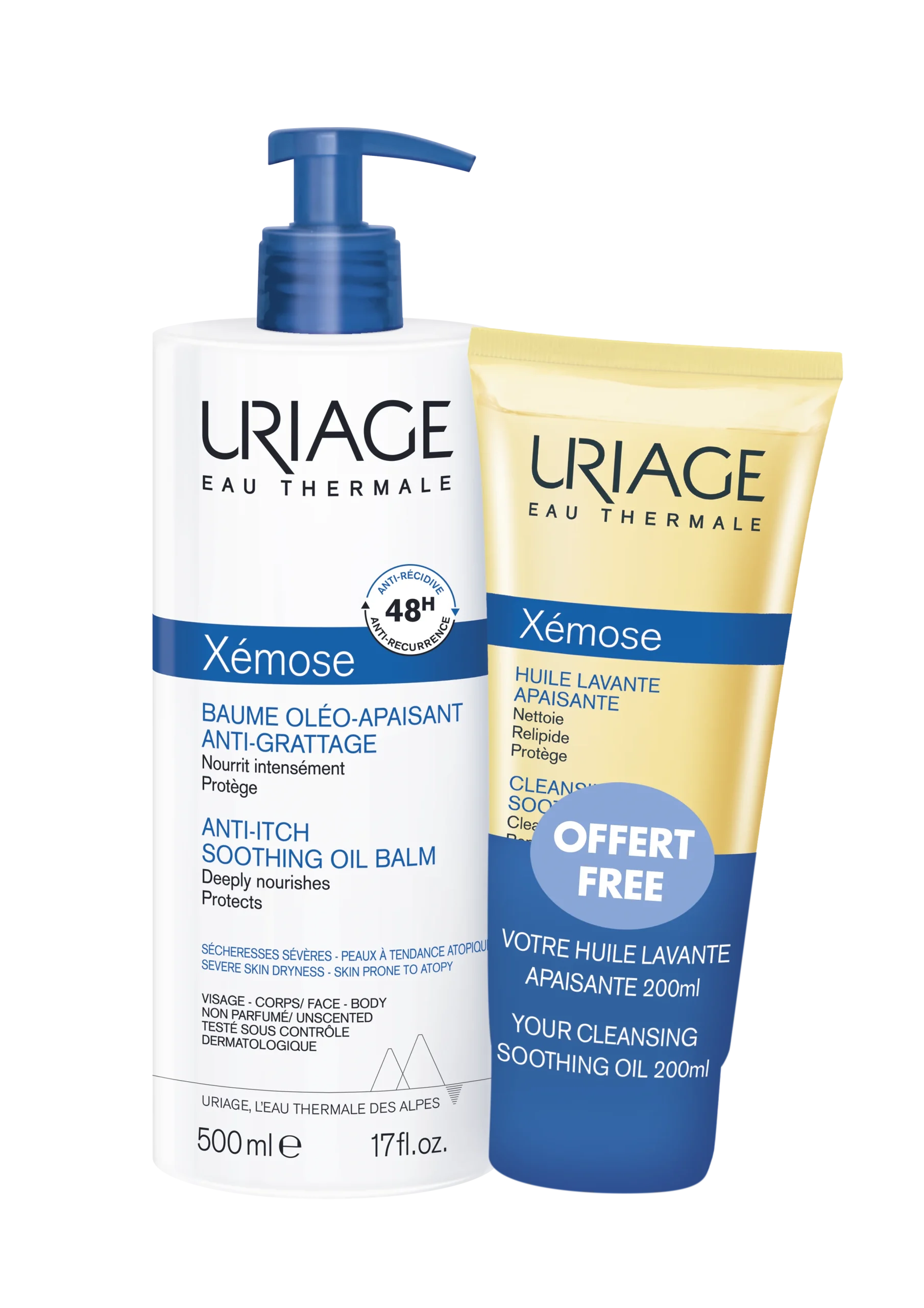 Uriage Xemose balzam 500ml+Xemose ulje 200ml gratis