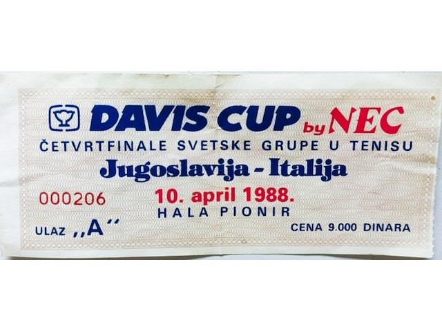 Davis Cup, ulaznica Jugoslavija