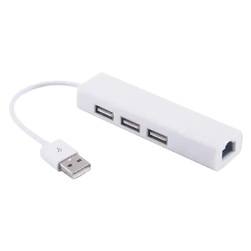 Adapter konverter USB 2.0- RJ45/3xUSB 2.0 Linkom