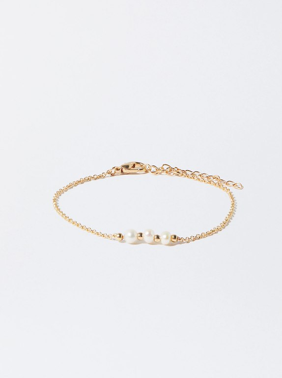 Golden Bracelet With Pearls