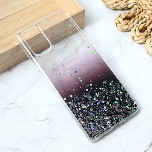 Silikonska futrola - maska Glitter za Samsung A715F Galaxy A71 crna