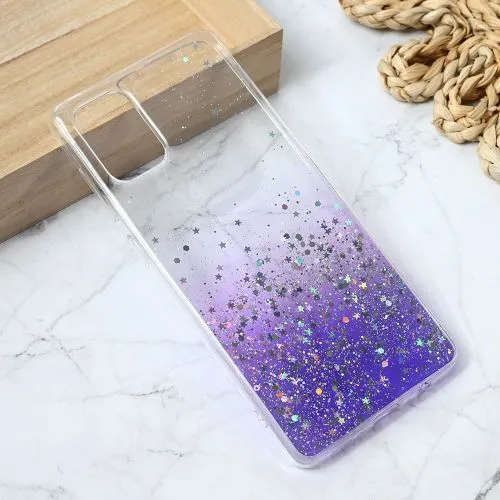 Silikonska futrola - maska Glitter za Samsung A715F Galaxy A71 ljubicasta