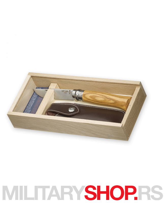 Opinel 8 olive nož poklon set
