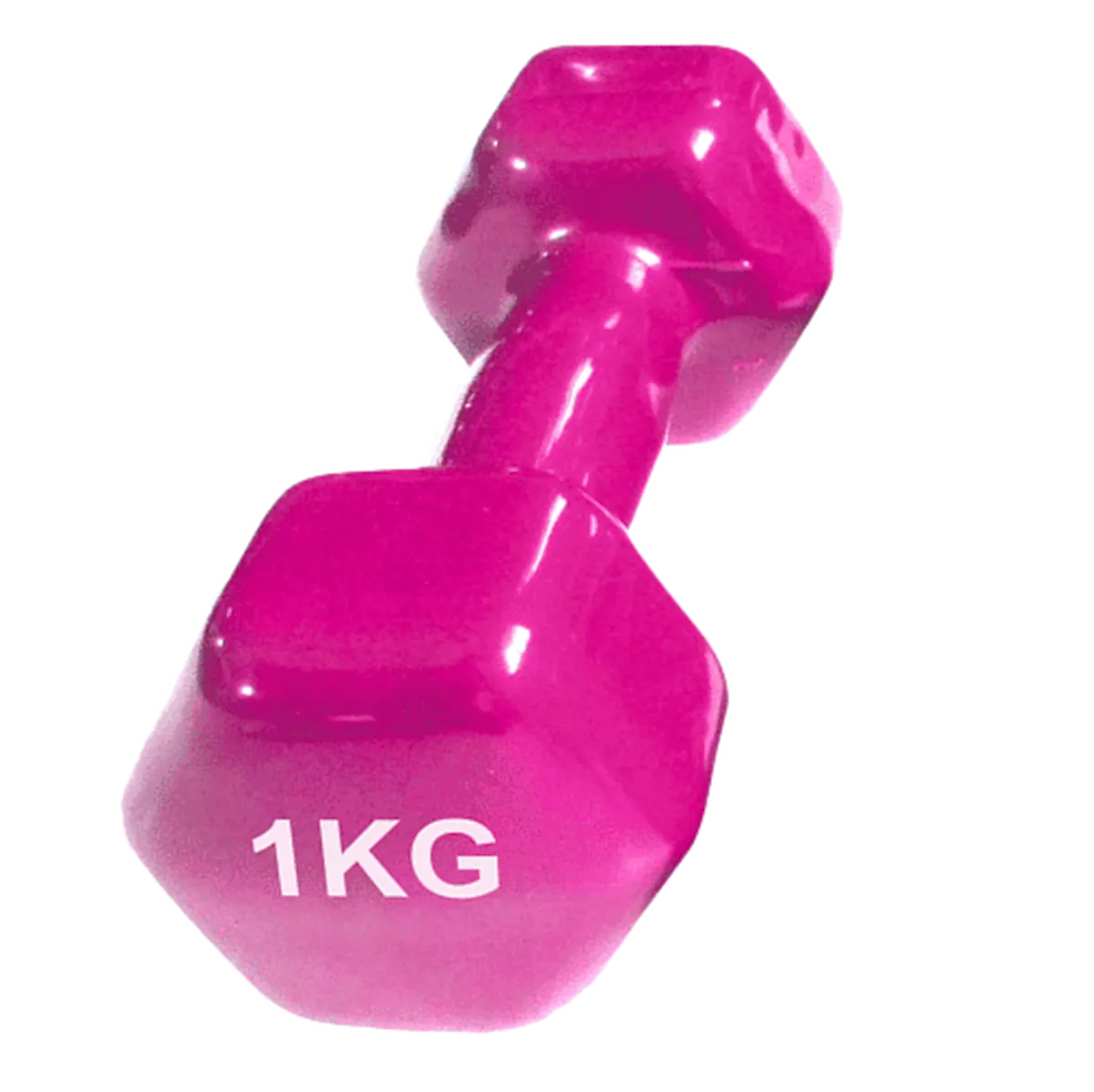 1 pair of 1 kg hexagonal metal dumbbells with plastic coating (par)