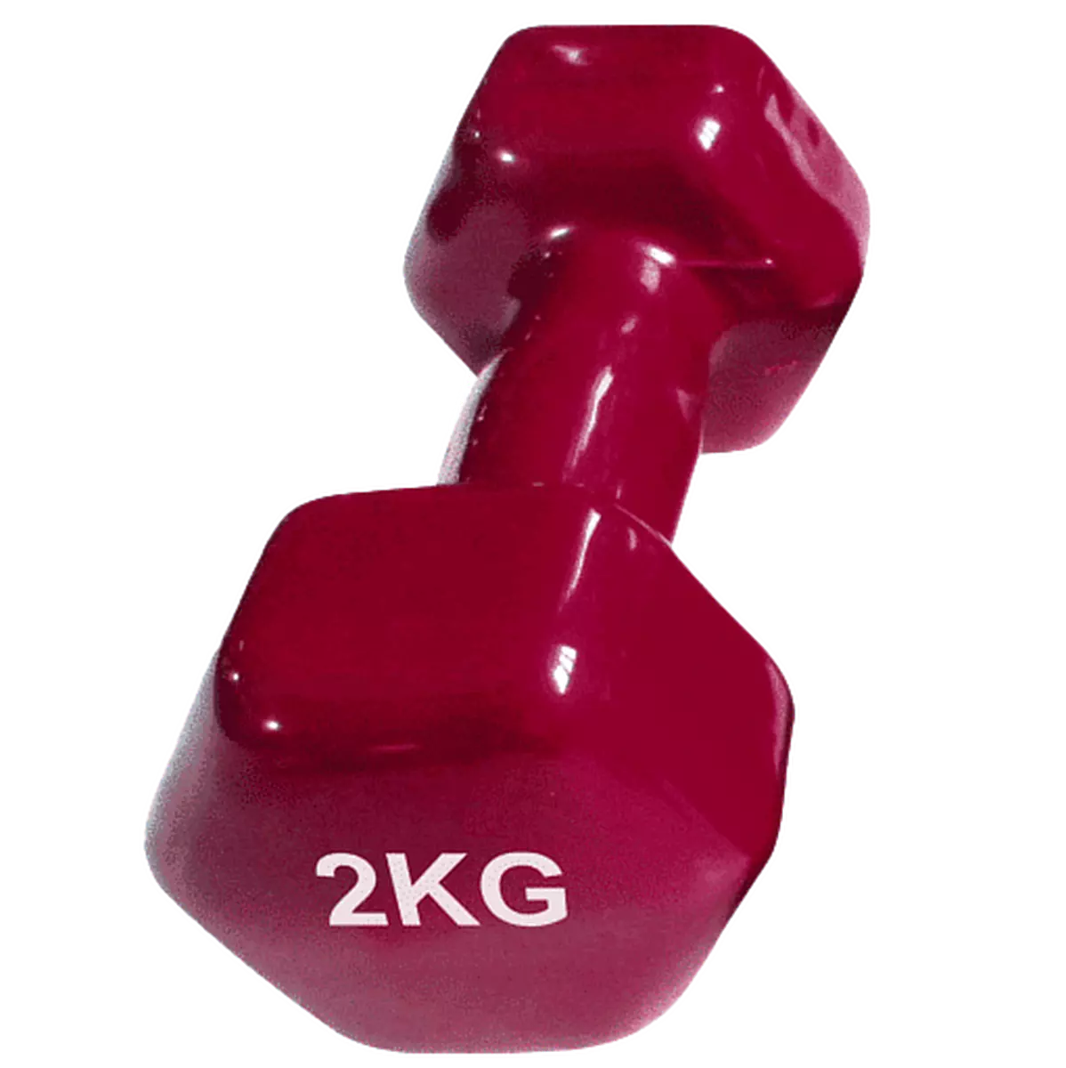 1 pair of 2 kg hexagonal metal dumbbells with plastic coating (par)