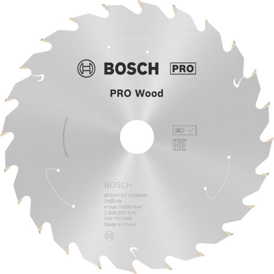 Bosch PRO Wood list za akumulatorsku kružnu testeru 150x1.6x20 mm 24z ATB max 10.000 o/min (2608837674)