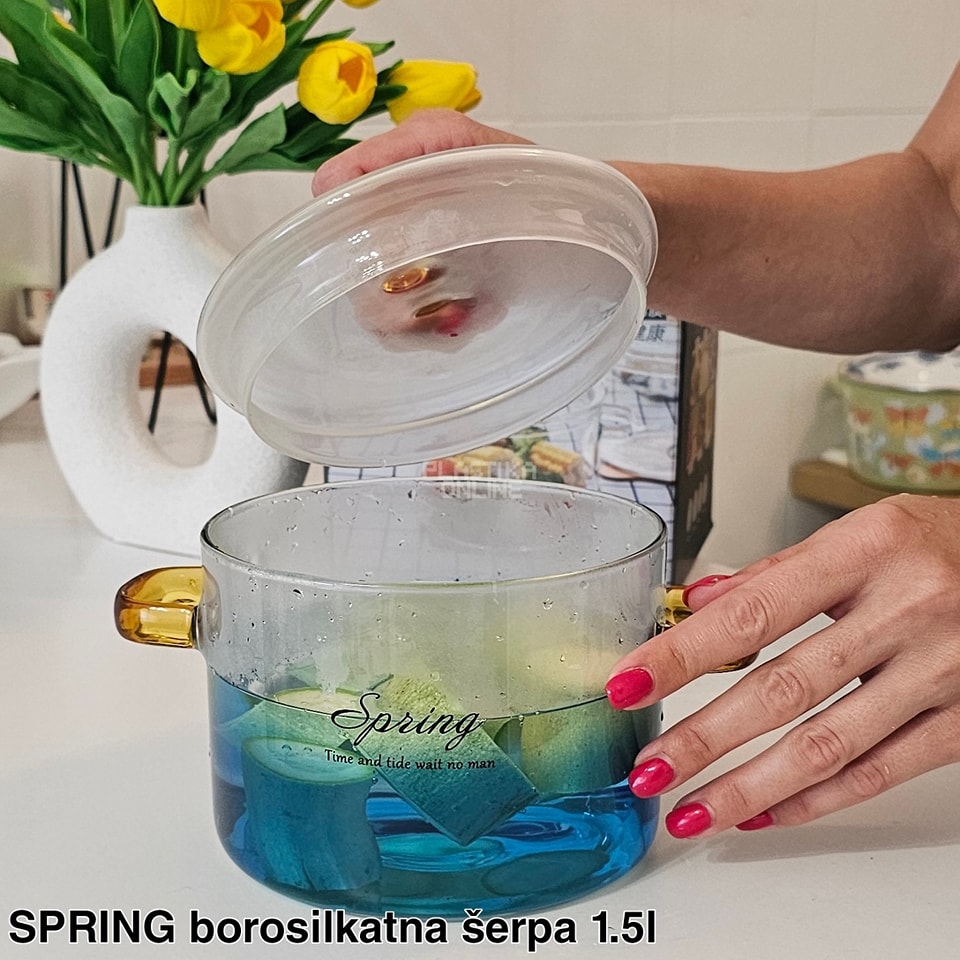 SPRING Borosilikatna Šerpa 1.5L sa Poklopcem