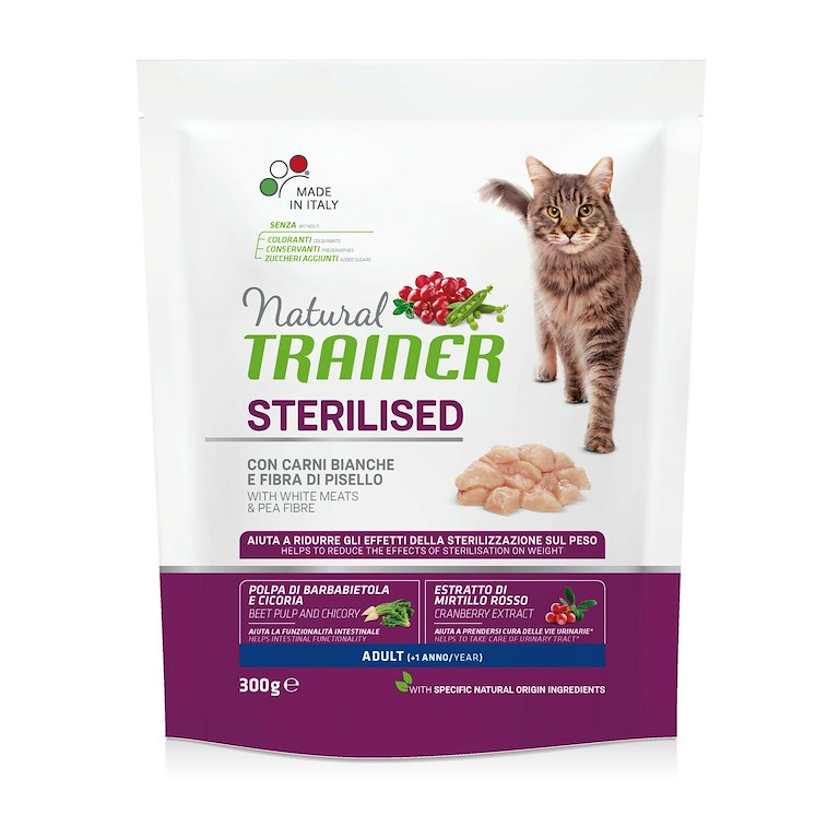 Trainer Natural Cat belo meso za odrasle sterilisane mačke 300g