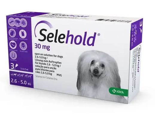 Krka Selehold Antiparazitska ampula za pse 2.6-5kg 30mg/0.25ml 1 komad