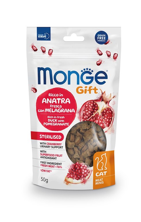 Monge Meat Minis Sterilised poslastica za mačke pačetina sa narom 50gr