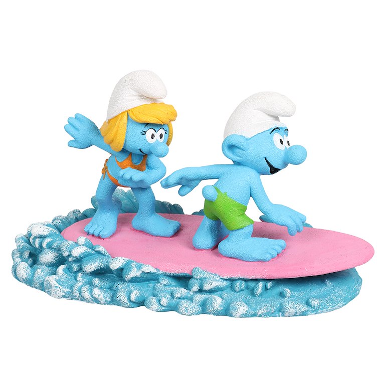 Duvo+ Dekoracija za akvarijum - Smurfs On Water Surfing 15,9x8,2x8,9cm