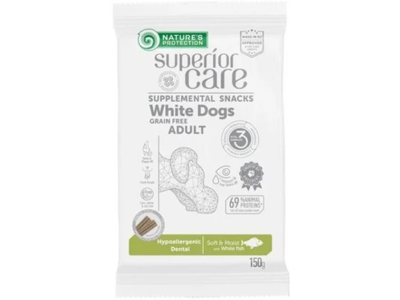 Nature's Protection Poslastice Hypoallergenic Dental - Bela riba 150g