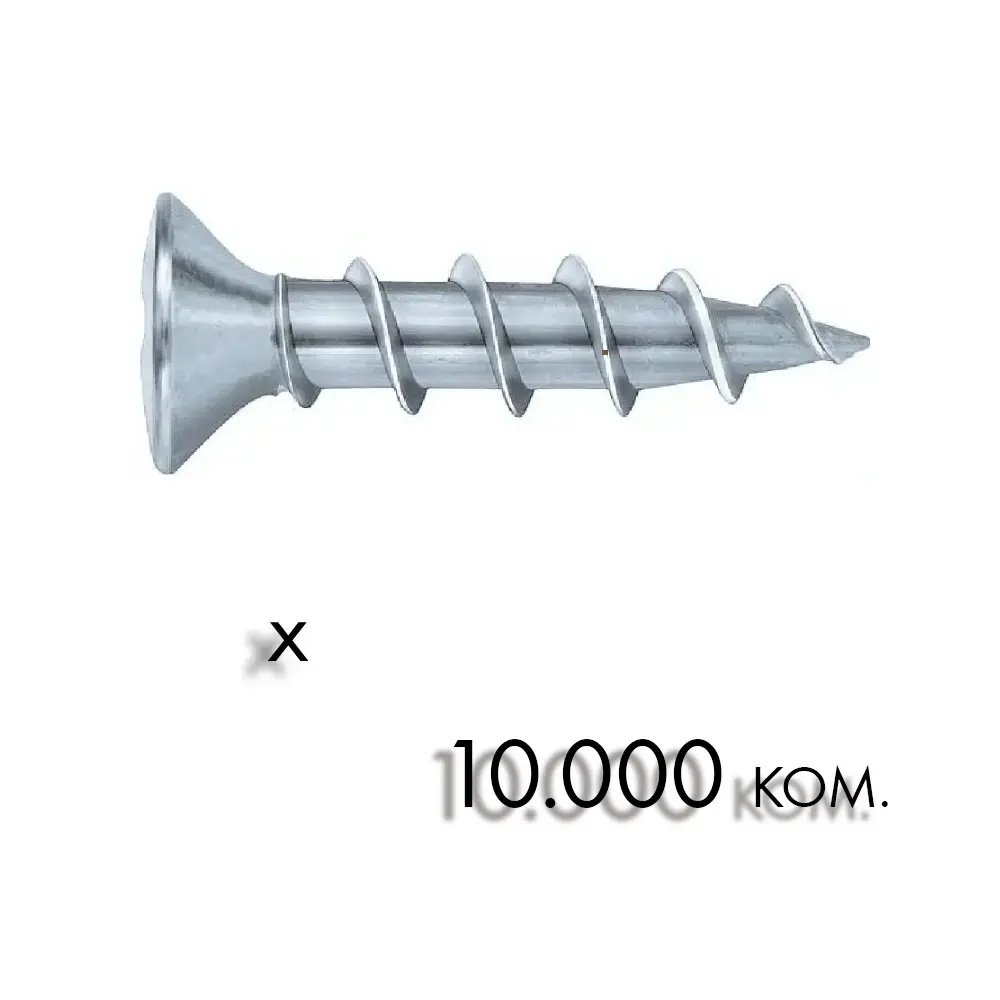 10.000 kom Vijak za PVC up.glava PH2 č.b.poc. 4,2x45