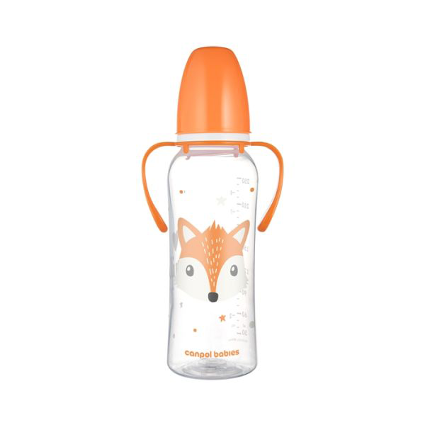 Canpol Bebi flašica Cute Animals sa ručkama 250ml Orange 11/845_ora