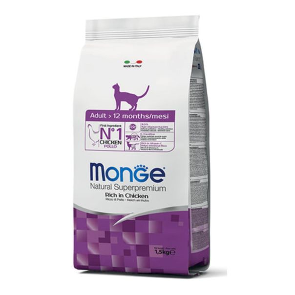 MONGE Hrana za mačke piletina ADULT 1.5KG