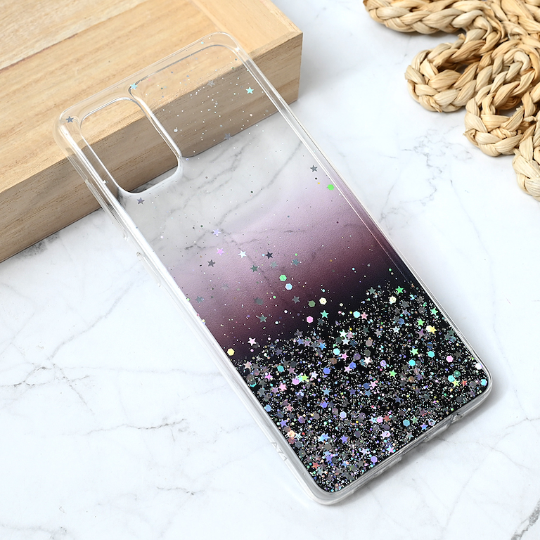 Maska Silikonska Glitter za Samsung A715F Galaxy A71 crna