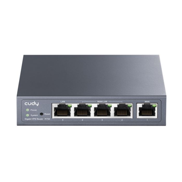Cudy R700 Gigabit Multi-WAN VPN Router, 1Gbit WAN, 3Gibt LAN/WAN, 1Gbit LAN, 128MB DDR, 16MB NOR Fl