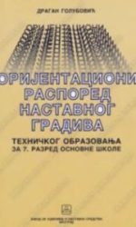 Orijentacioni Raspored Nastavnog Gradiva Tehničkog Obrazovanja, 7. Razred Osnovne Škole Od Dragan Golubović