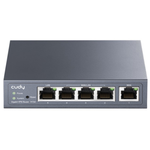 Cudy R700 Gigabit Multi-WAN VPN Router, 1Gbit WAN, 3Gibt LAN/WAN, 1Gbit LAN, 128MB DDR, 16MB NOR Fl