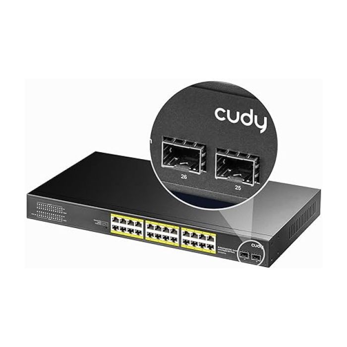 Cudy GS1026PS2 24-Port Gigabit PoE+ Switch with 2 Uplink Gigabit Ports and 2 Gigabit SFP Slots 300W