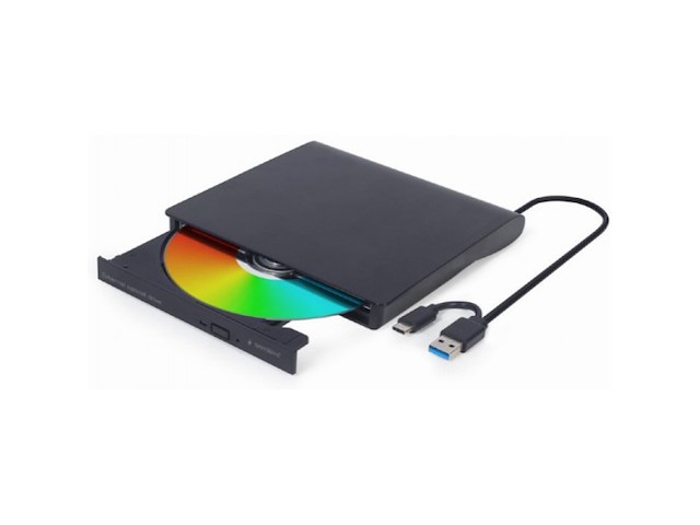 DVD-USB-03 Gembird eksterni USB CD/DVD drive Citac-rezac, USB + USB-C, black