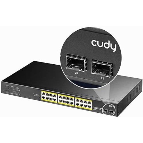 Cudy GS1026PS2 24-Port Gigabit PoE+ Switch with 2 Uplink Gigabit Ports and 2 Gigabit SFP Slots 300W