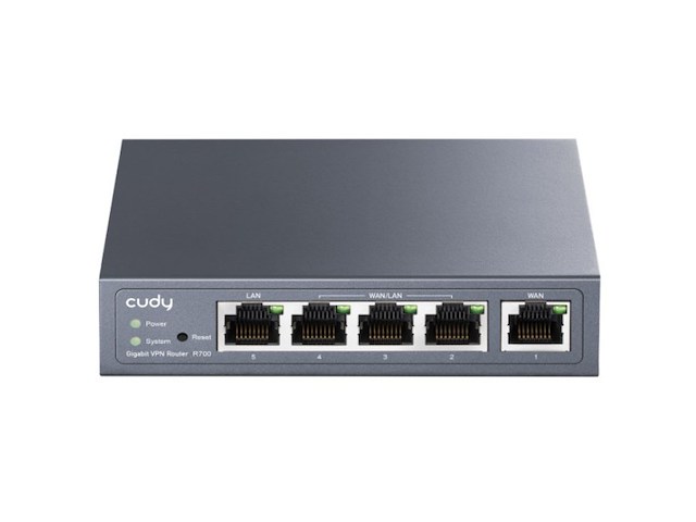 Cudy R700 Gigabit Multi-WAN VPN Router, 1Gbit WAN, 3Gibt LAN/WAN, 1Gbit LAN, 128MB DDR, 16MB NOR Fl