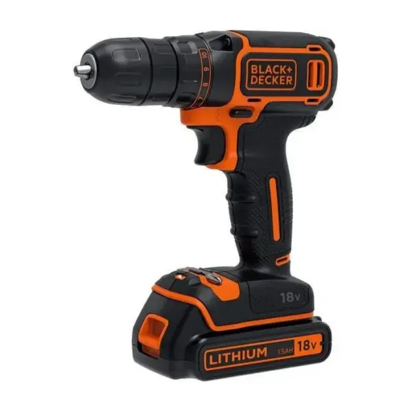 BLACK&DECKER Aku bušilica odvijač BDCDC18K 18V 1x 1.5 Ah crno-narandžasta