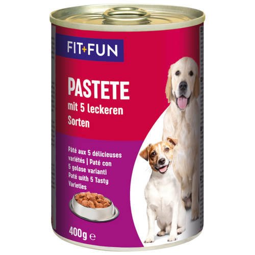 FIT+FUN DOG Pate Adult 5 Ukusa mesa 400 g konzerve multipak 6 komada