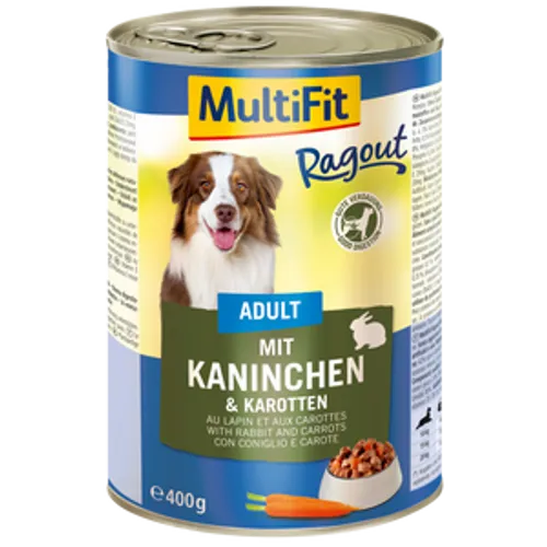 MultiFit DOG Ragout Adult zečetina,šargarepa 400g konzerve multipak 6 komada