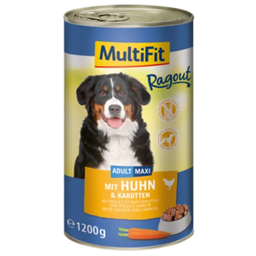 MultiFit DOG Ragout Adult piletina,šargarepa 1200g konzerve multipak 6 komada