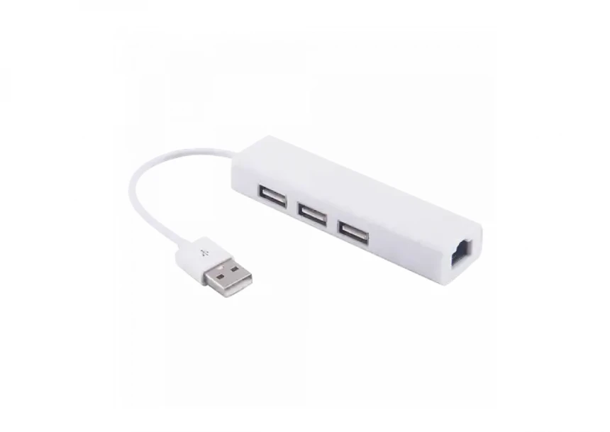 Adapter konverter USB 2.0- RJ45/3xUSB 2.0 Linkom