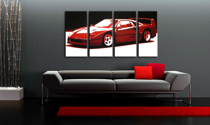 Ručno slikane slike na platnu Pop Art FERRARI F40