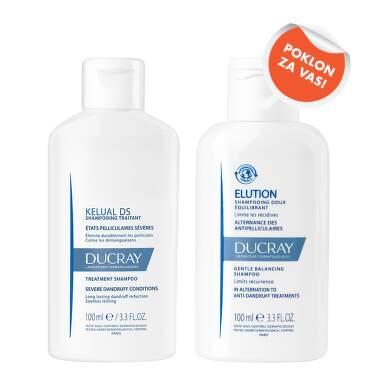 Ducray Kelual DS šampon, 100 ml + Elution šampon, 100 ml GRATIS